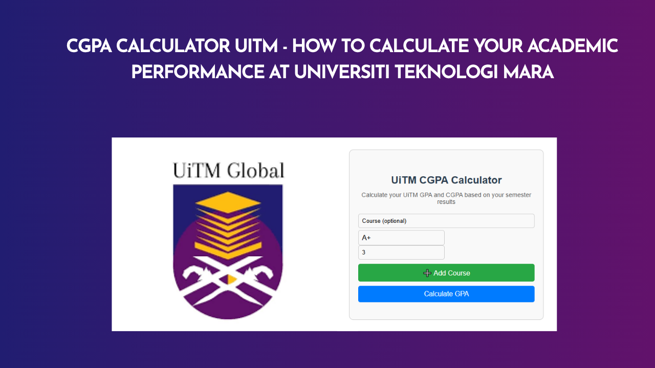 CGPA Calculator UiTM – Universiti Teknologi MARA 2026