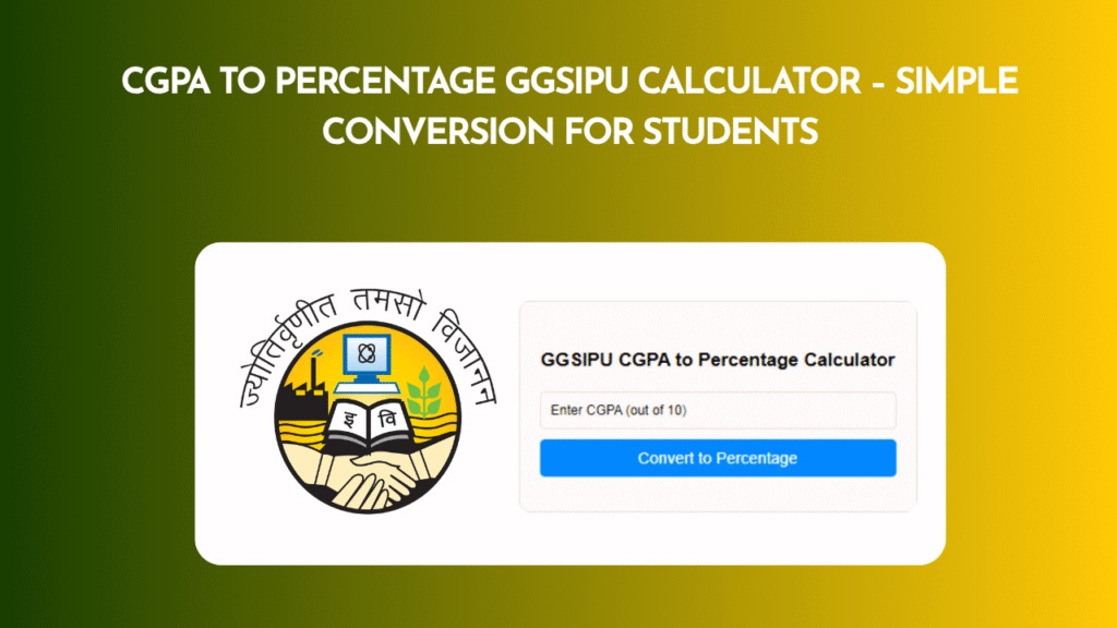 CGPA to Percentage GTU Calculator Simple Conversion 2025